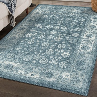 Luxe Weavers Floral Oriental Blue 9x12 Area Rug : Target