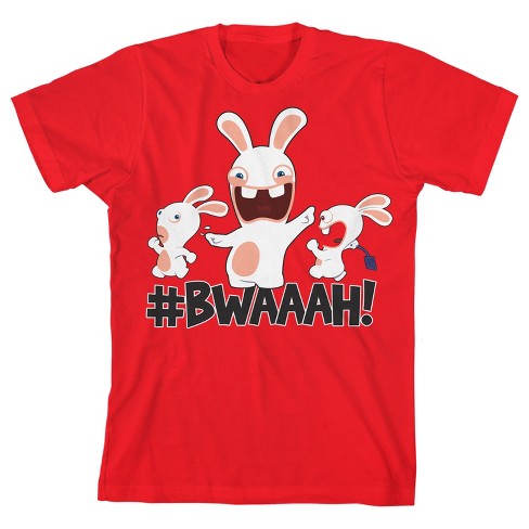Rabbids #bwaaah Youth Red Graphic Tee-large : Target