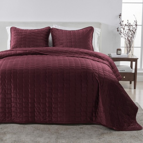 Dual-sided Velvet Box-stitched Heavyweight Quilt Set - Great Bay Home ...