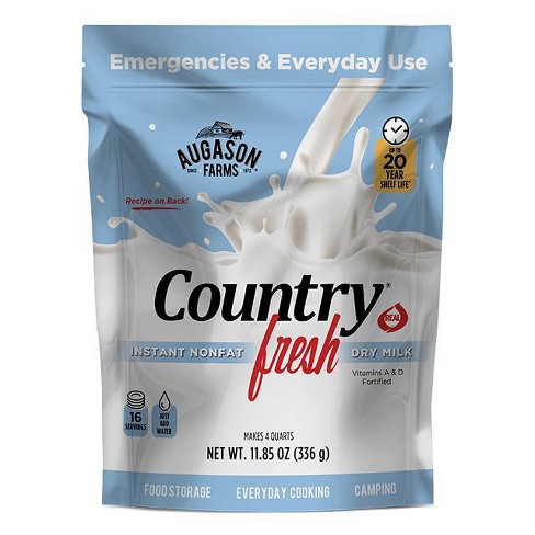 Augason Farms Country Fresh Dry Milk Pouch - 11.85oz : Target