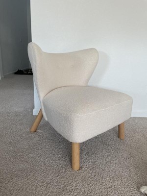 Sculpted Faux Shearling Accent Chair Cream - Threshold™ Designed With ...