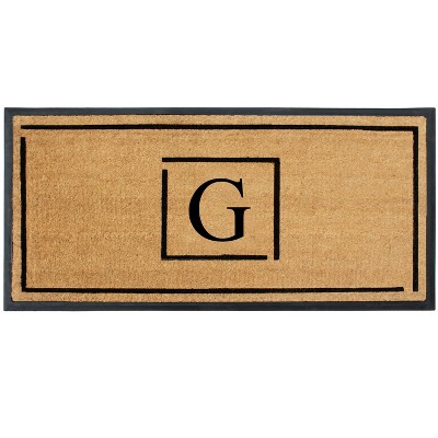 A1HC Natural Coir Monogrammed Doormat 24"x48", Anti-Shed Treated ...
