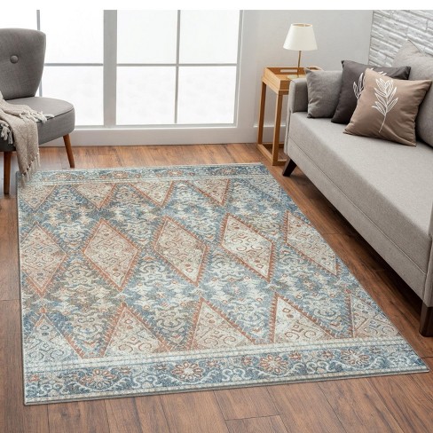 Luxe Weavers Oriental Geometric Blue 8x10 Area Rug : Target