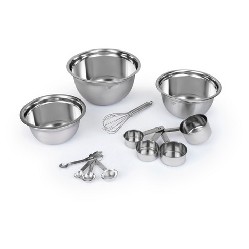 12 Piece Kitchen Mixing & Measuring Set, Stainless Steel Mixing Bowl ...