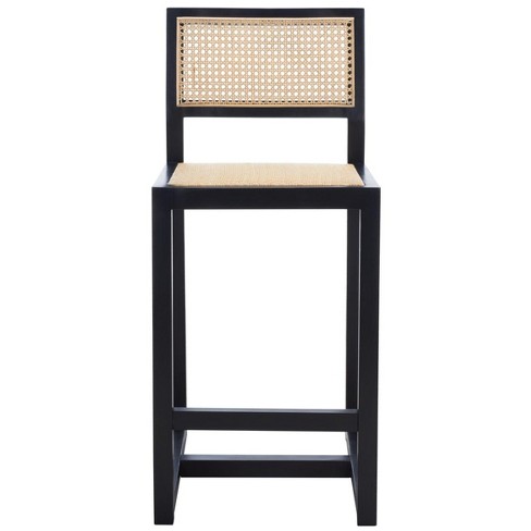 Seika Rattan Counter Stool - Black/natural - Safavieh : Target
