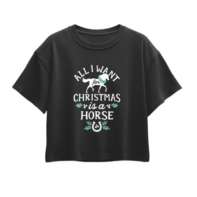Girls' - Instant Message - All I Want for Christmas is a Horse Short ...