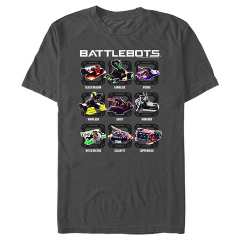 Men's Battlebots Robot Chart T-shirt - Charcoal - 3x Large : Target