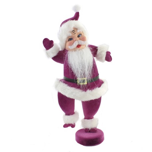 One Hundred 80 Degree 14.5 Inch Flocked Santa Claus Fluffy Soft ...