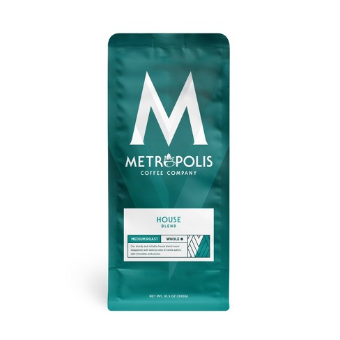 Metropolis Coffee House Blend Medium Dark Roast Whole Bean Coffee - 10 ...