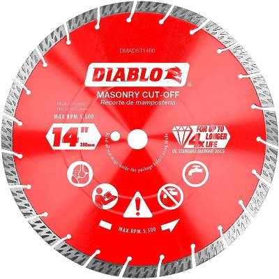 Diablo DMADST1400 14" Diamond Segmented Turbo Masonry Cut-Off Blade ...