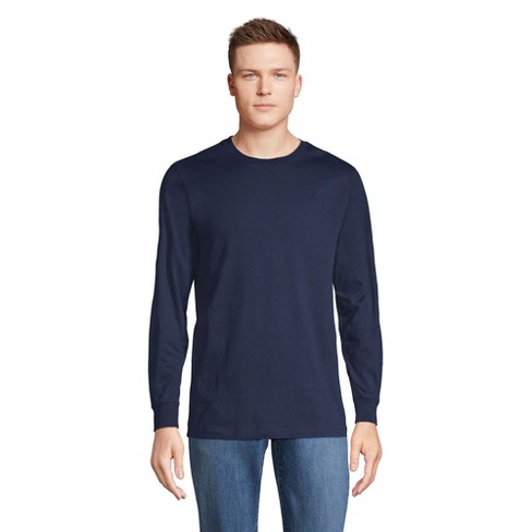 Lands' End Men's Tall Super-t Long Sleeve T-shirt - X Large Tall - Radiant Navy : Target