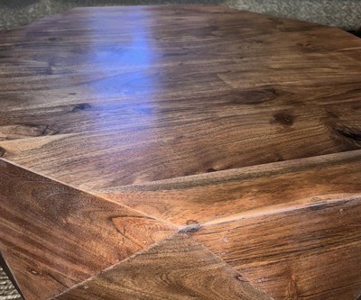 Diamond Shape Acacia Wood Coffee Table With Smooth Top Dark Brown - The ...