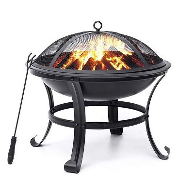 Singlyfire 22 Inch Fire Pit Stainless Steel Round Outdoor Wood Burning ...