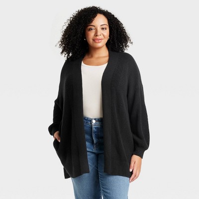 Women's Cardigan Sweater - Universal Thread™ Black 3x : Target