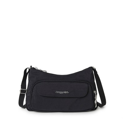Baggallini Triple Zip Small Crossbody Bag With Front Wallet - Black ...
