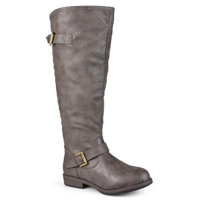 Journee Collection Womens Spokane Stacked Heel Riding Boots Taupe 8 ...