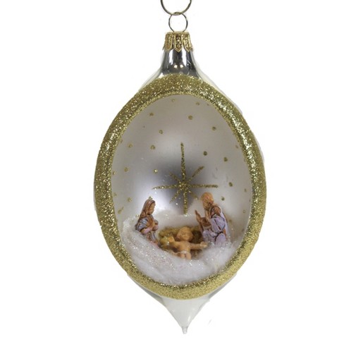 Italian Ornaments 6.0 Inch 80mm Teardrop Nativity Ornament Italian ...