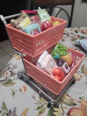 Our Generation Supermarket Play Pink Grocery Shopping Cart & Food ...