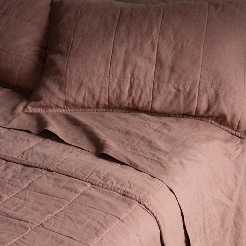 French Linen Box Stitch Quilt - Full/queen - Clay | Bokser Home : Target