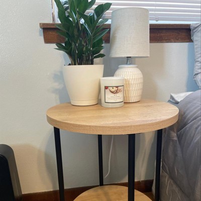 Wood And Metal Round End Table - Room Essentials™ : Target