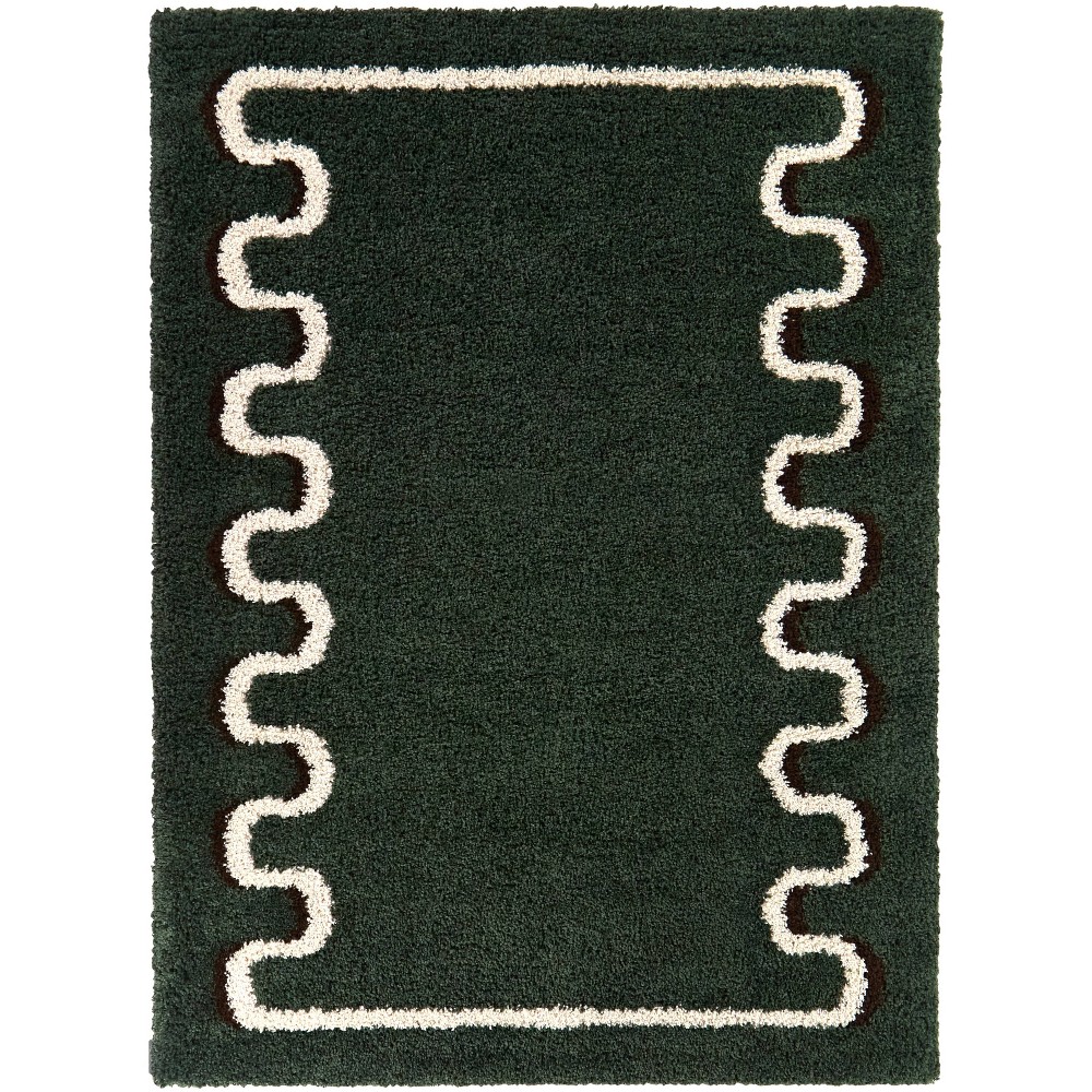 Balta Rugs 5'3"x7' Squiggle Border Kids' Rug Green: Rectangle, Fade ...