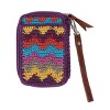 CTM Women's Zip Around Crocheted Clutch Wristlet, Multiple Colored ...