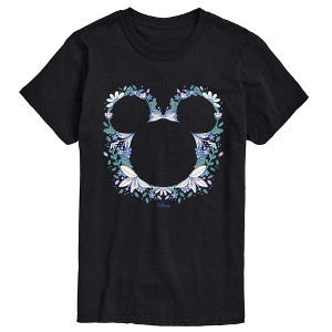 Men's - Disney - Floral Mickey Head Short Sleeve Graphic T-Shirt : Target