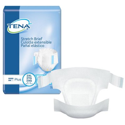 Tena Stretch Plus Incontinence Briefs, Moderate Absorbency, Unisex, 2x ...