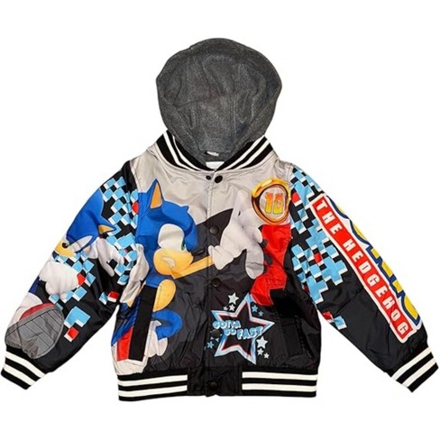 Sonic The Hedgehog Toddler Boys' Snap Button Varsity Bomber Jacket ...