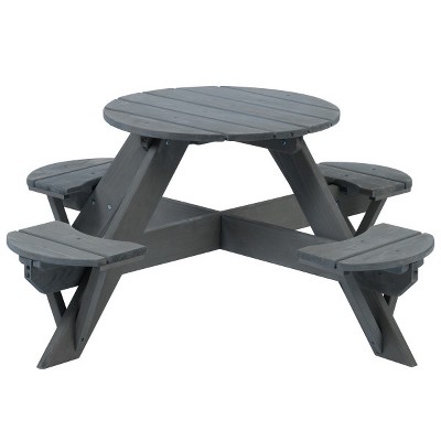 Jack & June Circular Cedar Picnic Table – 100% Cedar Wood – Weather ...