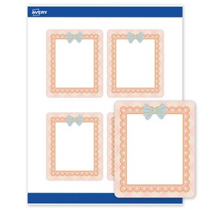Avery® Matte 4" x 3-1/3" Labels, Pink & Gold Scallop, 40ct : Target