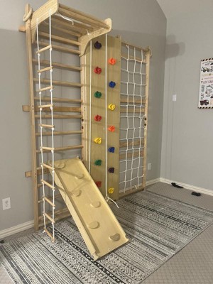 Walnut - 9-in-1 Swedish Ladder Wall Gym And Climber : Target