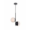 Elegant Lighting Eclipse 2 Lights Black Pendant With Frosted White ...