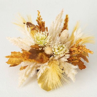 Sullivan's Mixed Foliage Pampas Orb, Fall and Beige Faux Floral Decor ...