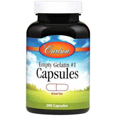 Carlson - Empty Gelatin Capsules, Easy To Separate And Fill, With Screw ...