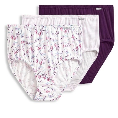 Jockey Women's Plus Size Elance Brief - 3 Pack 8 Deep Plum/lavender ...