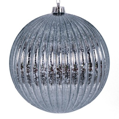Vickerman 6" Pewter Shiny Lined Mercury Ball Ornament, 4 Per Bag. : Target