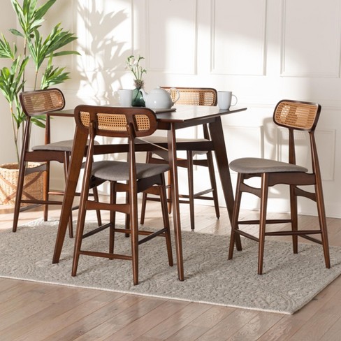 Baxton Studio Tarana Mid-century Modern Wood 5-piece Pub Set : Target