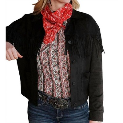 Women's Wo's Faux Suede Polyester Fringe Jacket - Cruel Girl S : Target