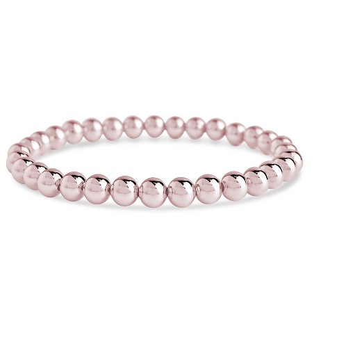 Shine By Sterling Forever Beaded Stretch Bracelets - 6mm/rose Gold : Target