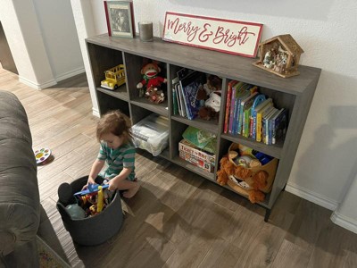 34 Loring 8 Cube Bookshelf Walnut Threshold Metal Frame Laminate Surface Enclosed Back Storage Organizer Target