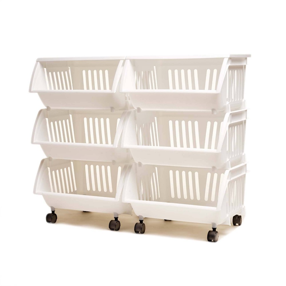 UPC 072038027373 - Homz 0737WH.04 WHT 3 Tier Stack Crates - White ...