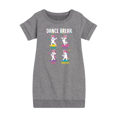 JoJo Siwa Dance Break Unicorns Graphic Short Sleeve Fleece Dress - Heather Grey - 3T : Target