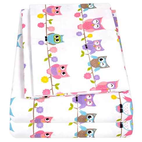 Colorful Owls Microfiber Kids' Sheet Set By Sweet Home Collection ...