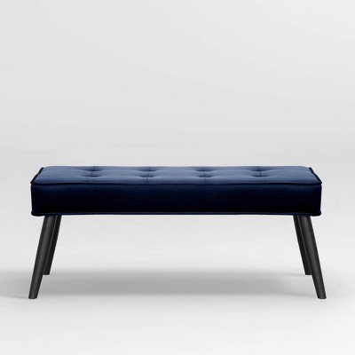 Westintrends Velvet Tufted Bedroom Bench For Living Room & Entryway ...