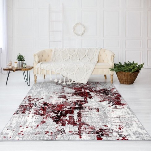 Luxe Weavers Contemporary Abstract Area Rug, Red 4x5 : Target