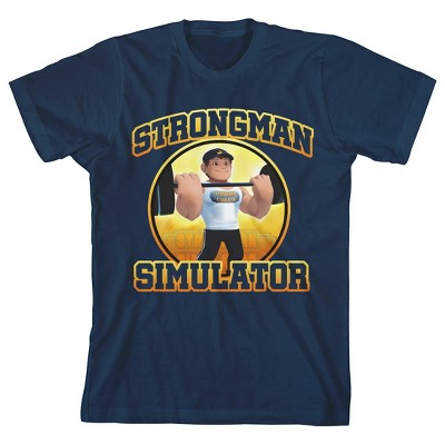 Strongman Simulator Character Lifting Weights Crew Neck Short Sleeve ...