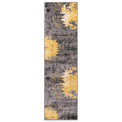 World Rug Gallery Contemporary Abstract Watercolor Area Rug - Yellow 2 ...