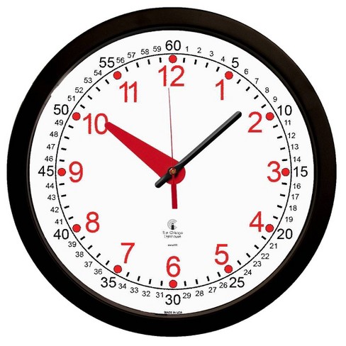 14.5" Schoolhouse Teaching Wall Clock Black - The Chicago Lighthouse ...