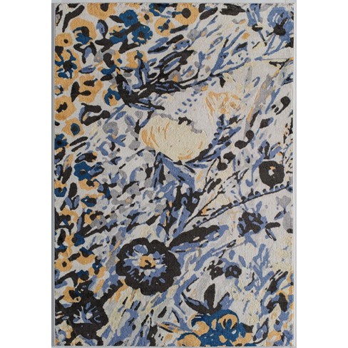 Rugs America Hanna Va10a Blue Honey Floral Transitional Blue Area Rug ...